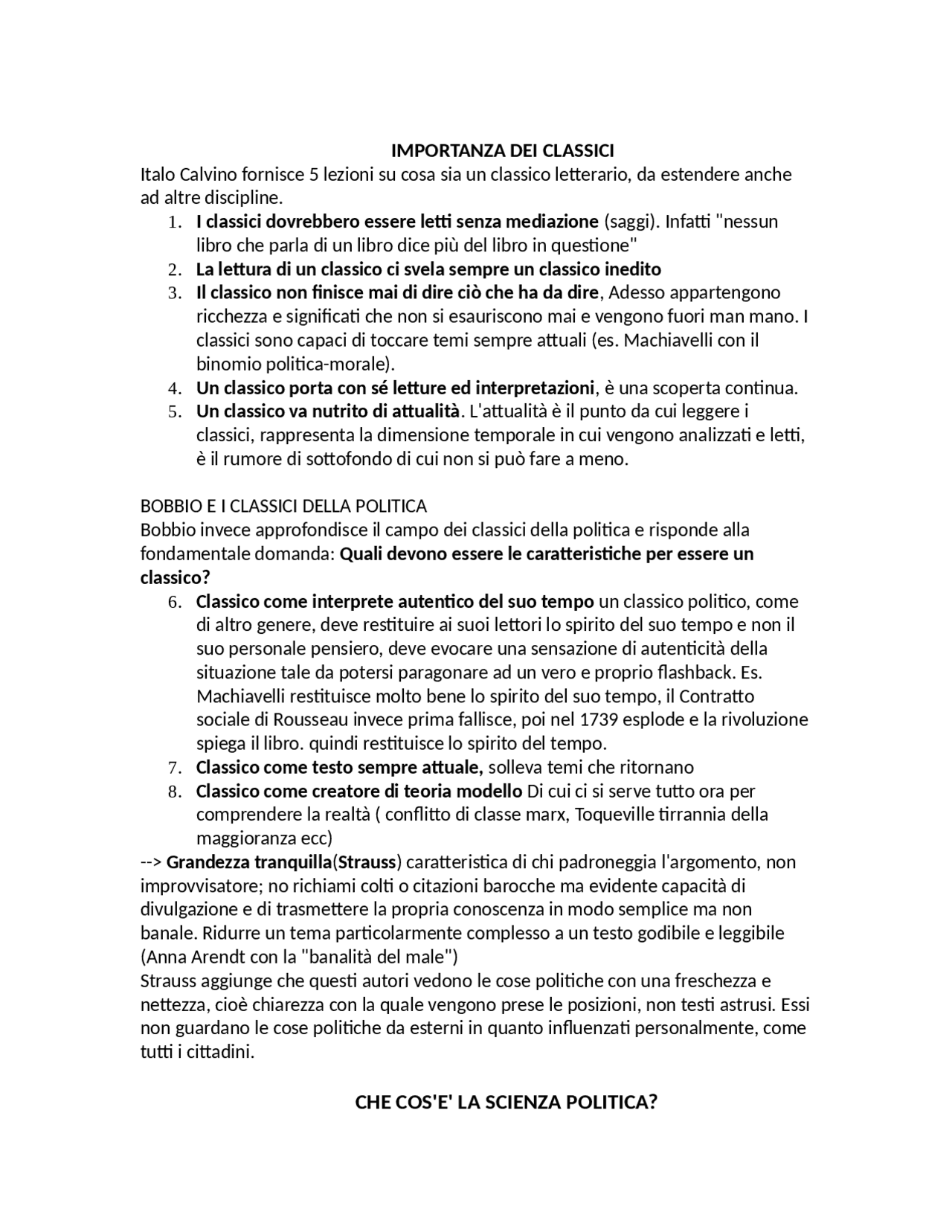 Importanza Dei Classici Che Cose La Scienza Docsity
