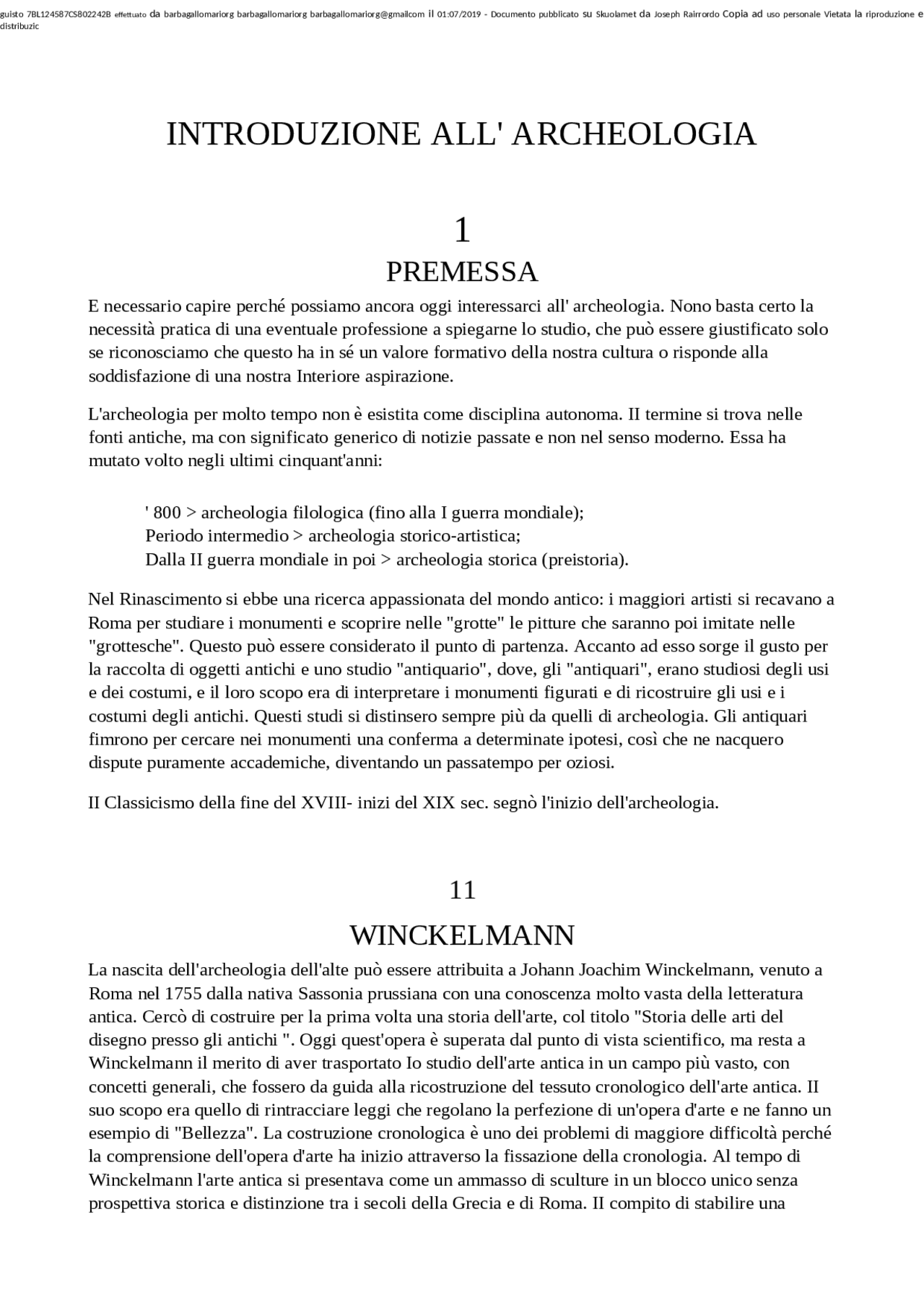 Archeologia Classica Docsity