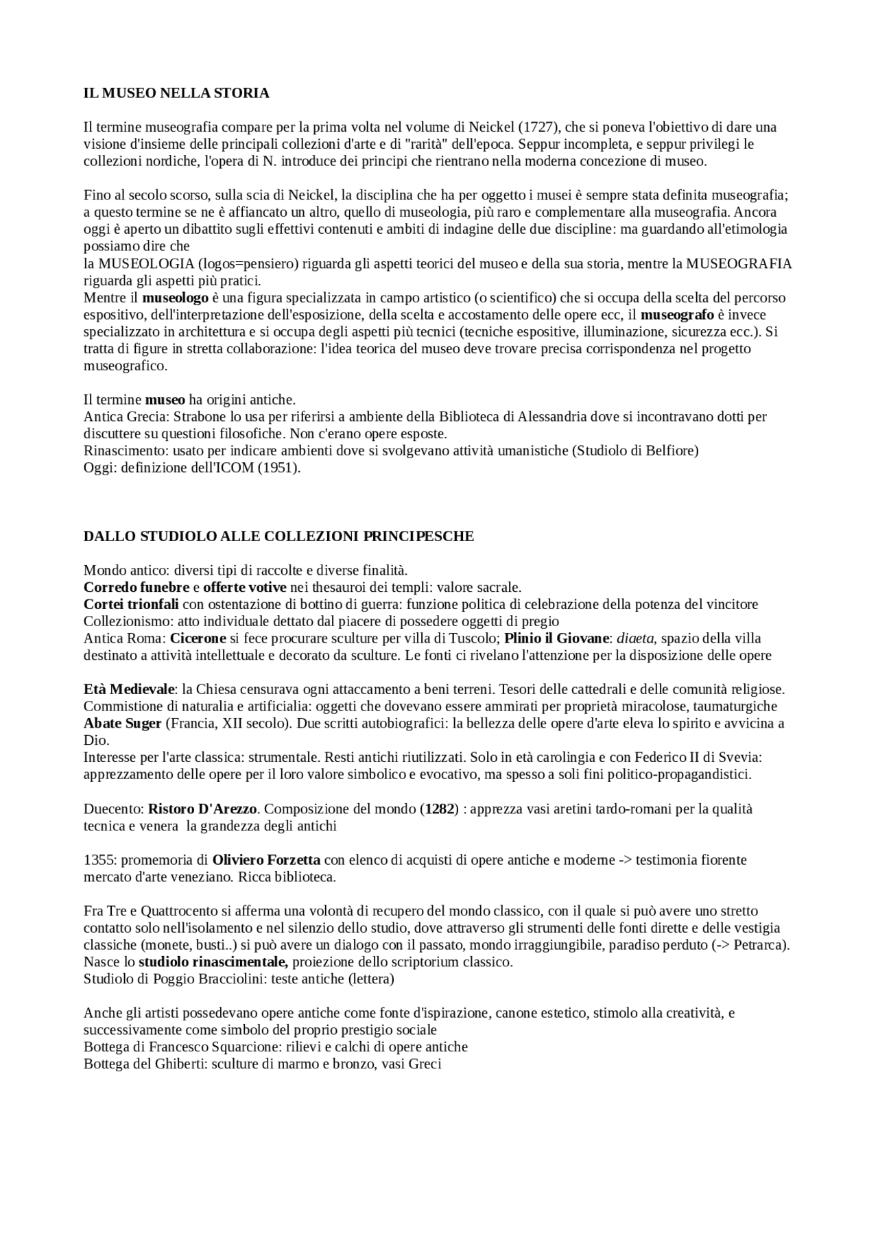 Il Museo Nella Storia Docsity