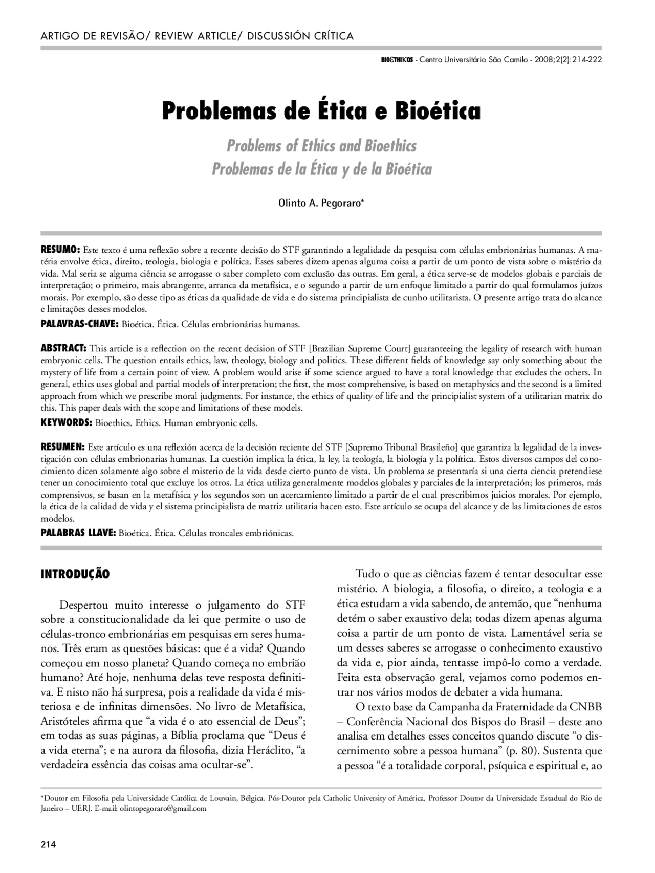 Problemas de ética e bioética - Docsity