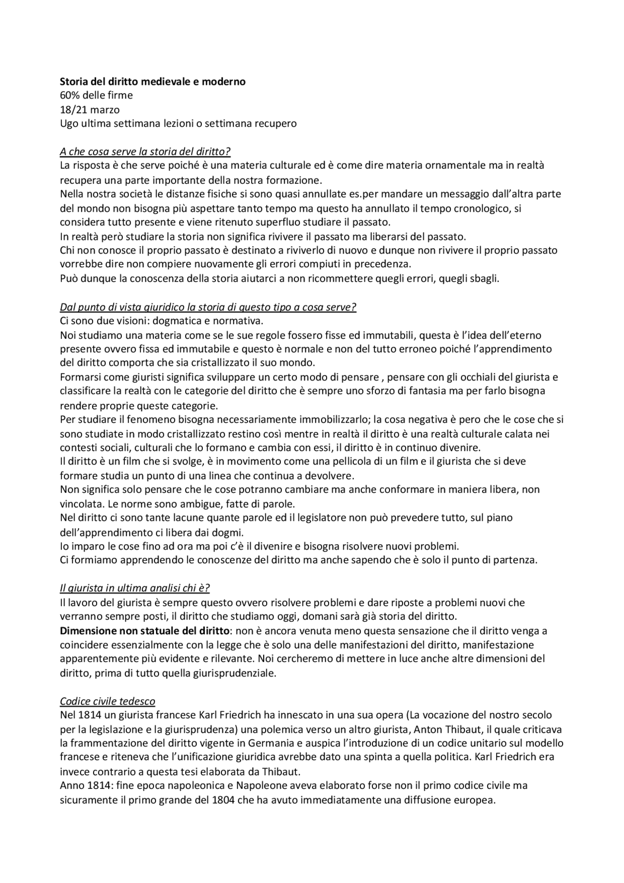 Appunti Storia Del Diritto Docsity