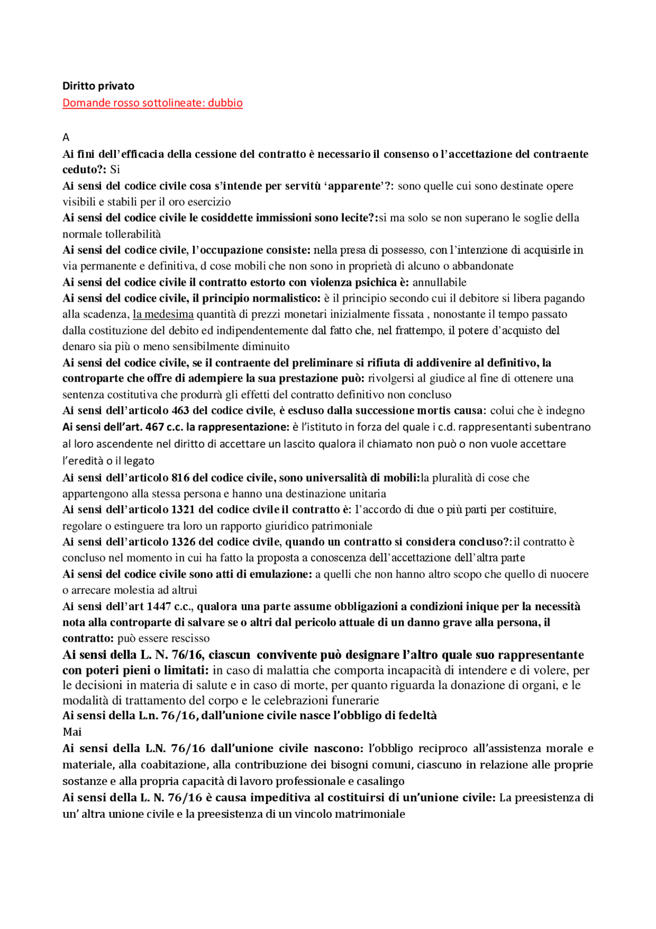 Diritto Privato Unipegaso Docsity