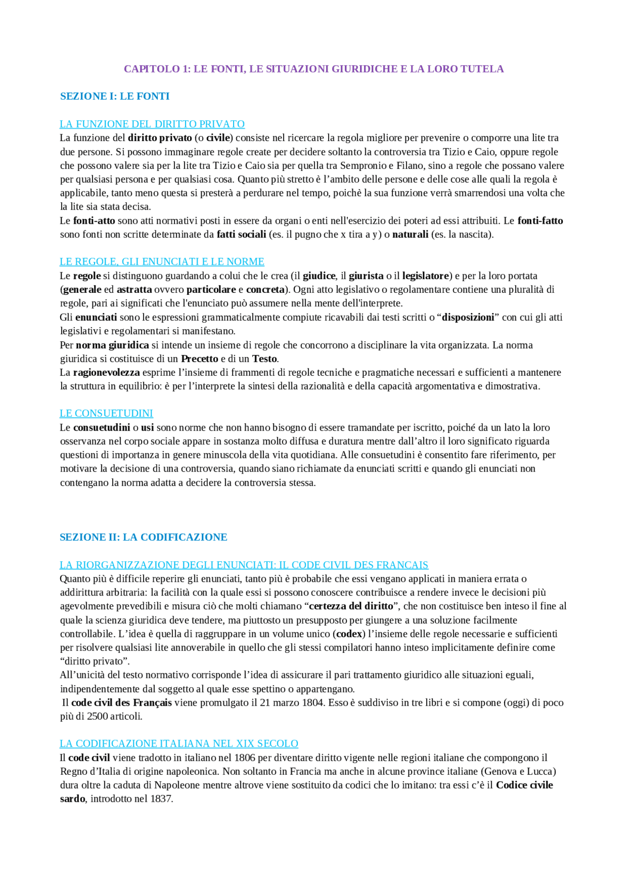 Riassunto R Calvo E A Ciatti Càimi Diritto Privato Docsity