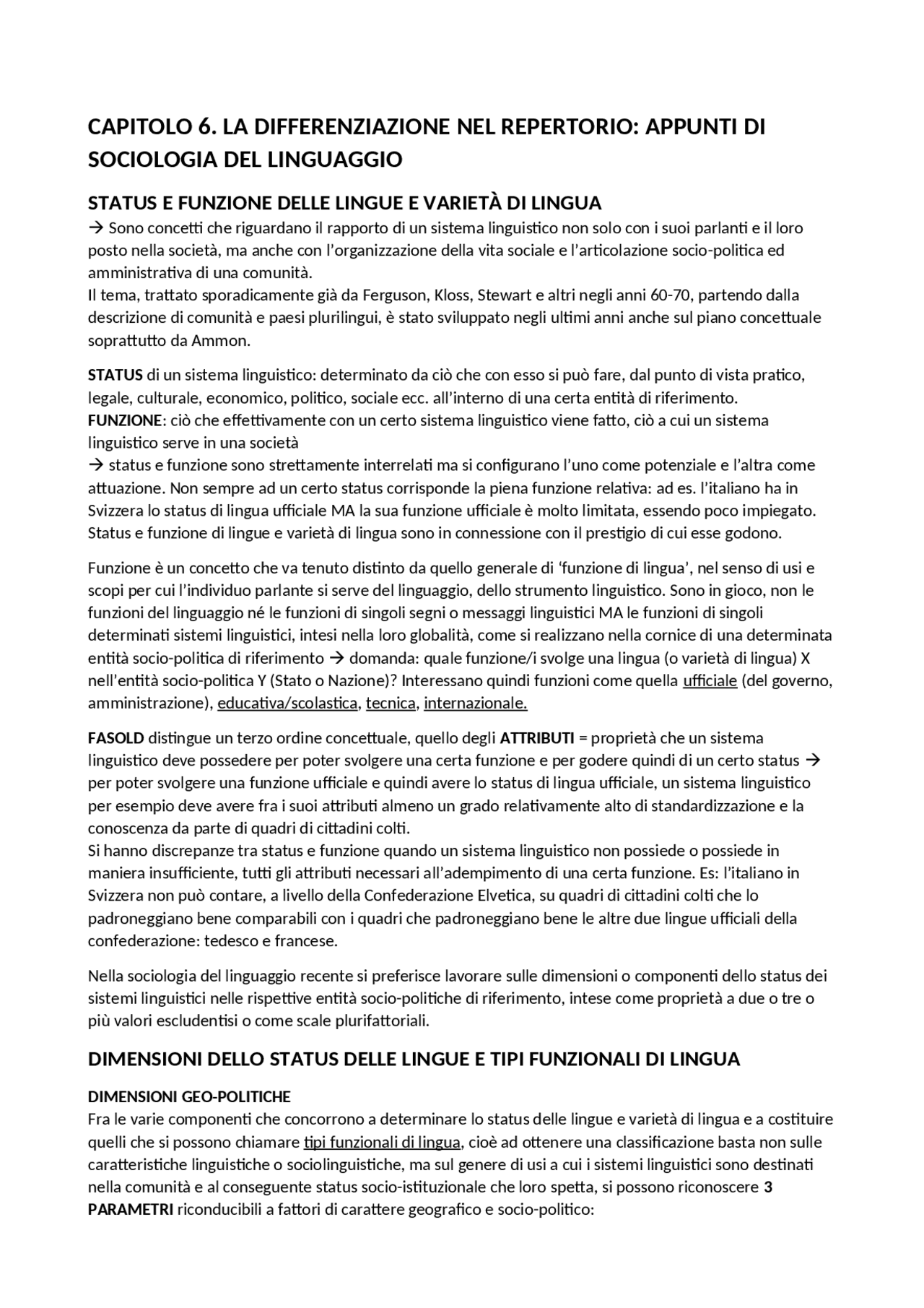 Riassunto Fondamenti Di Sociolinguistica Docsity