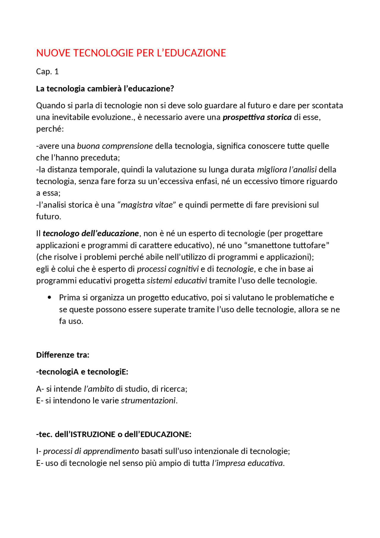 Nuove Tecnologie Per Leducazione Docsity