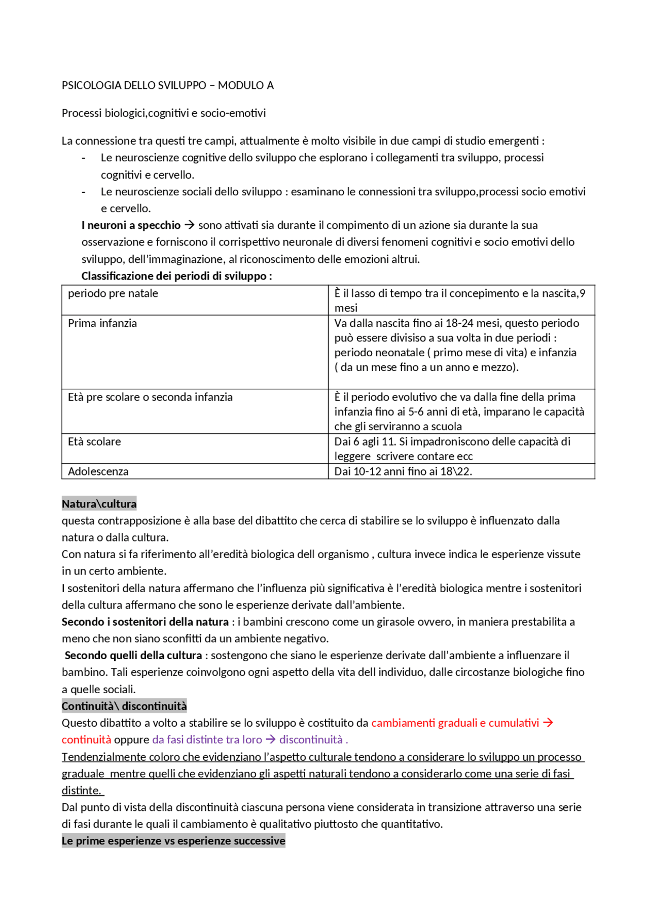 Psicologia Dello Sviluppo Docsity