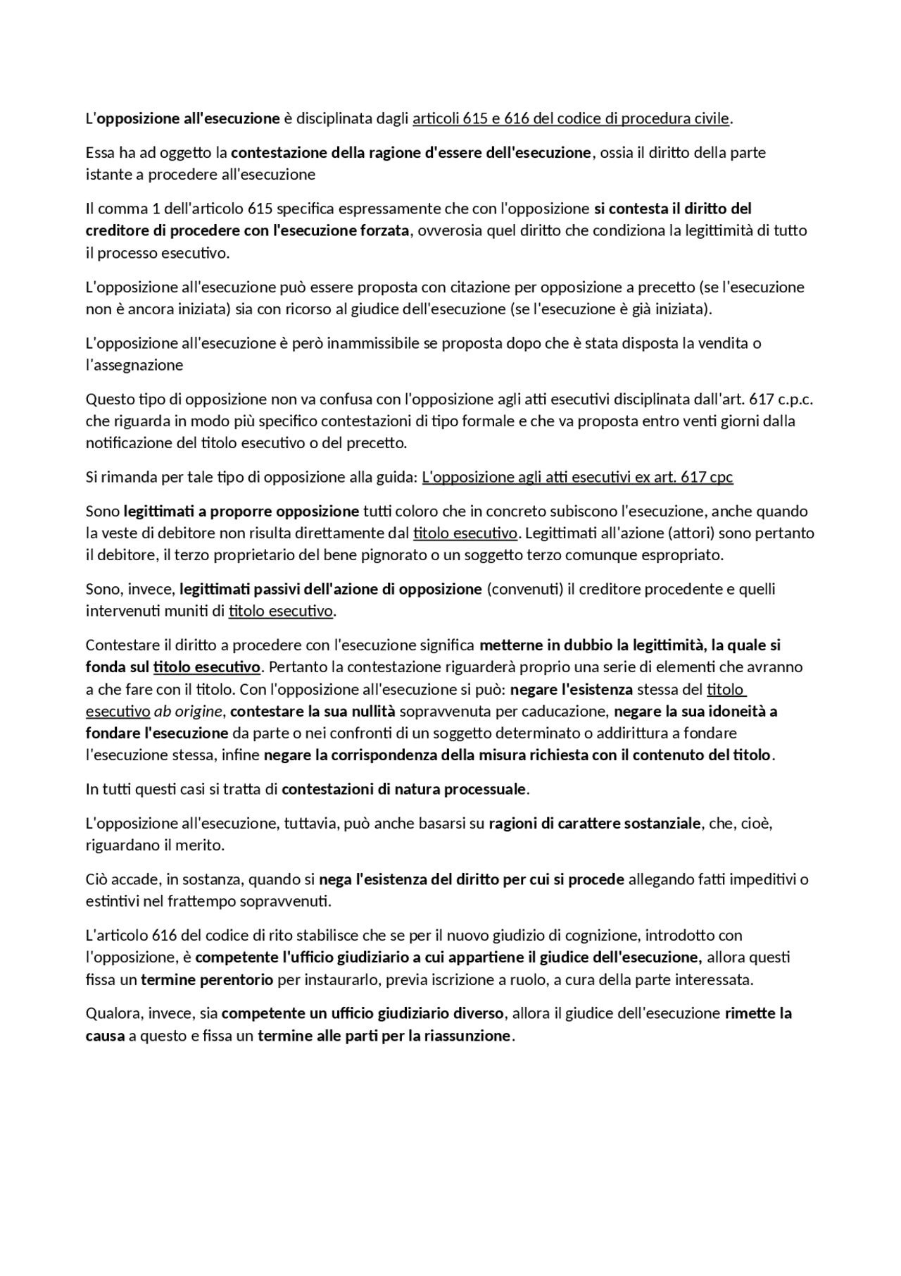Riassunti Esecuzione Civile Docsity