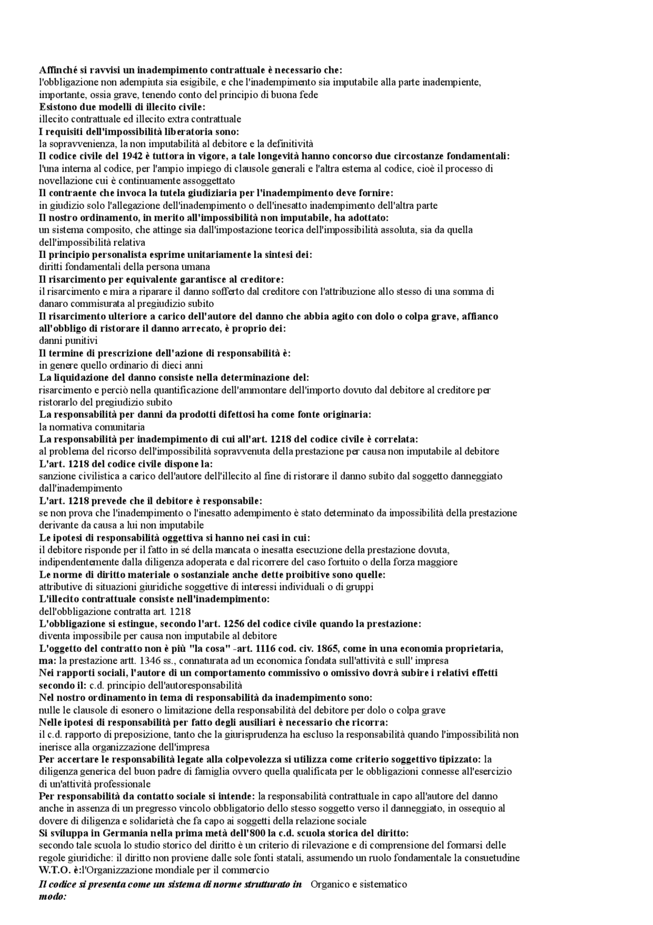 Test Esame Diritto Civile Docsity