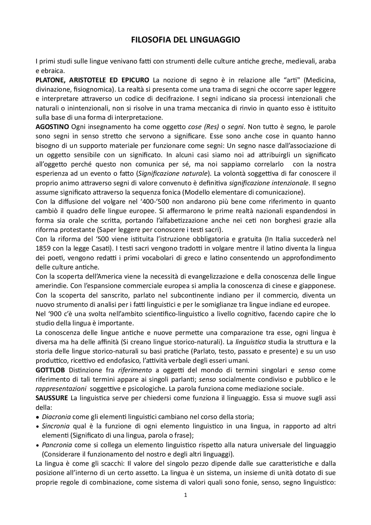 Filosofia Del Linguaggio Docsity