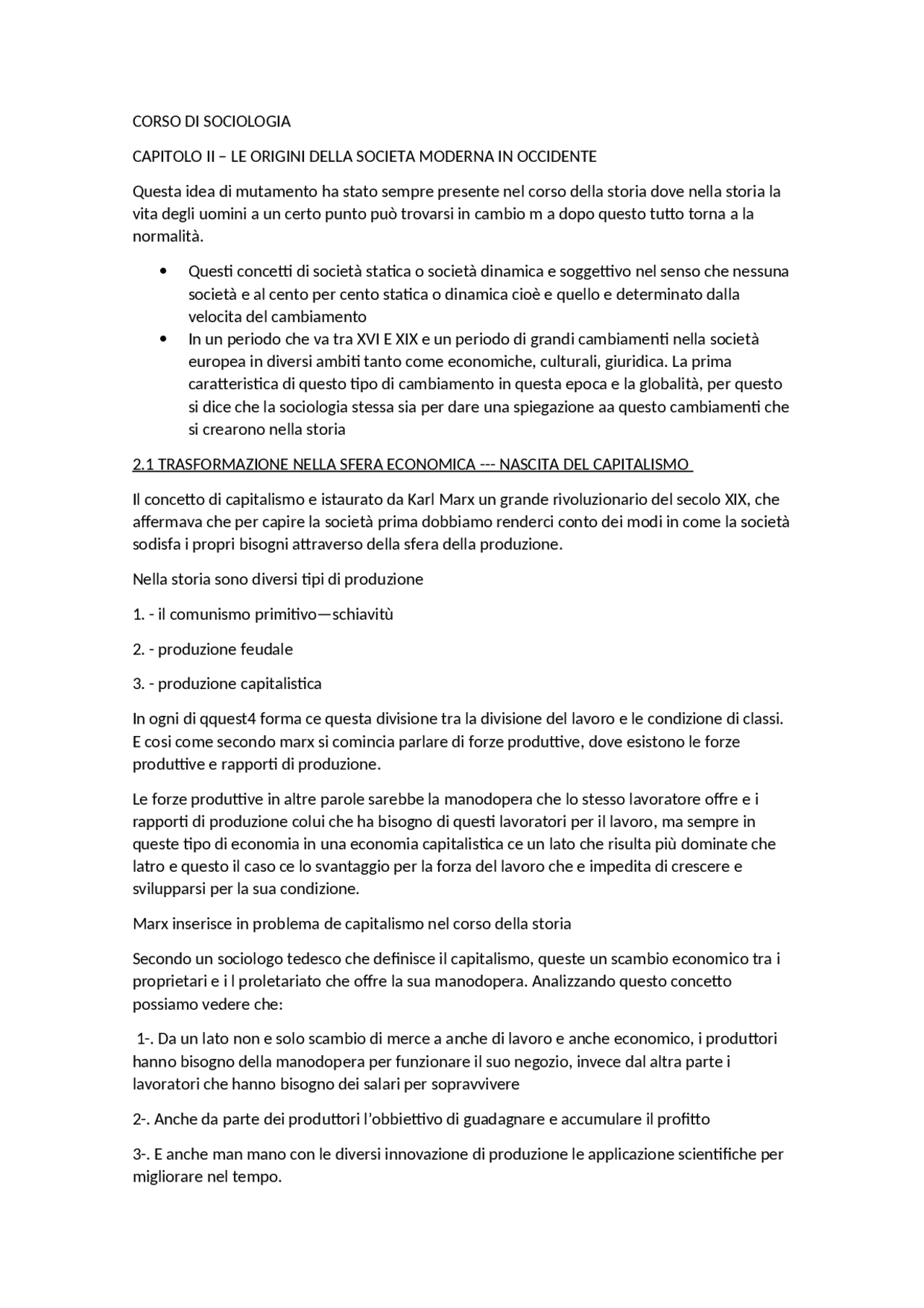 Corso Di Sociologia Docsity