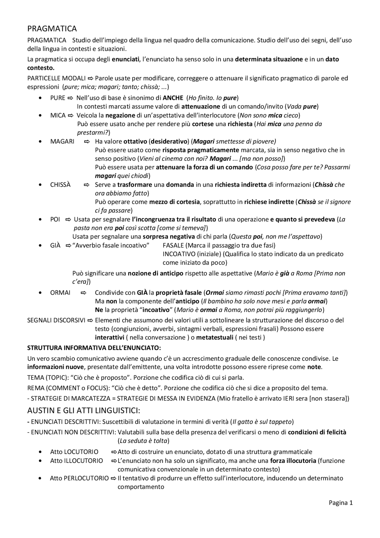 Pragmatica 6 Lezioni Docsity
