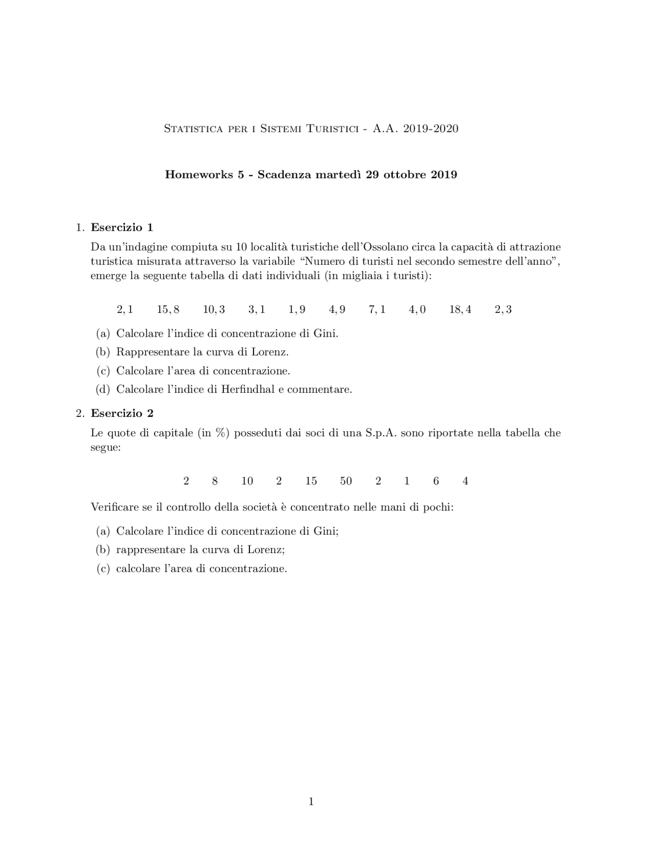 Esercizi Di Statistica Docsity