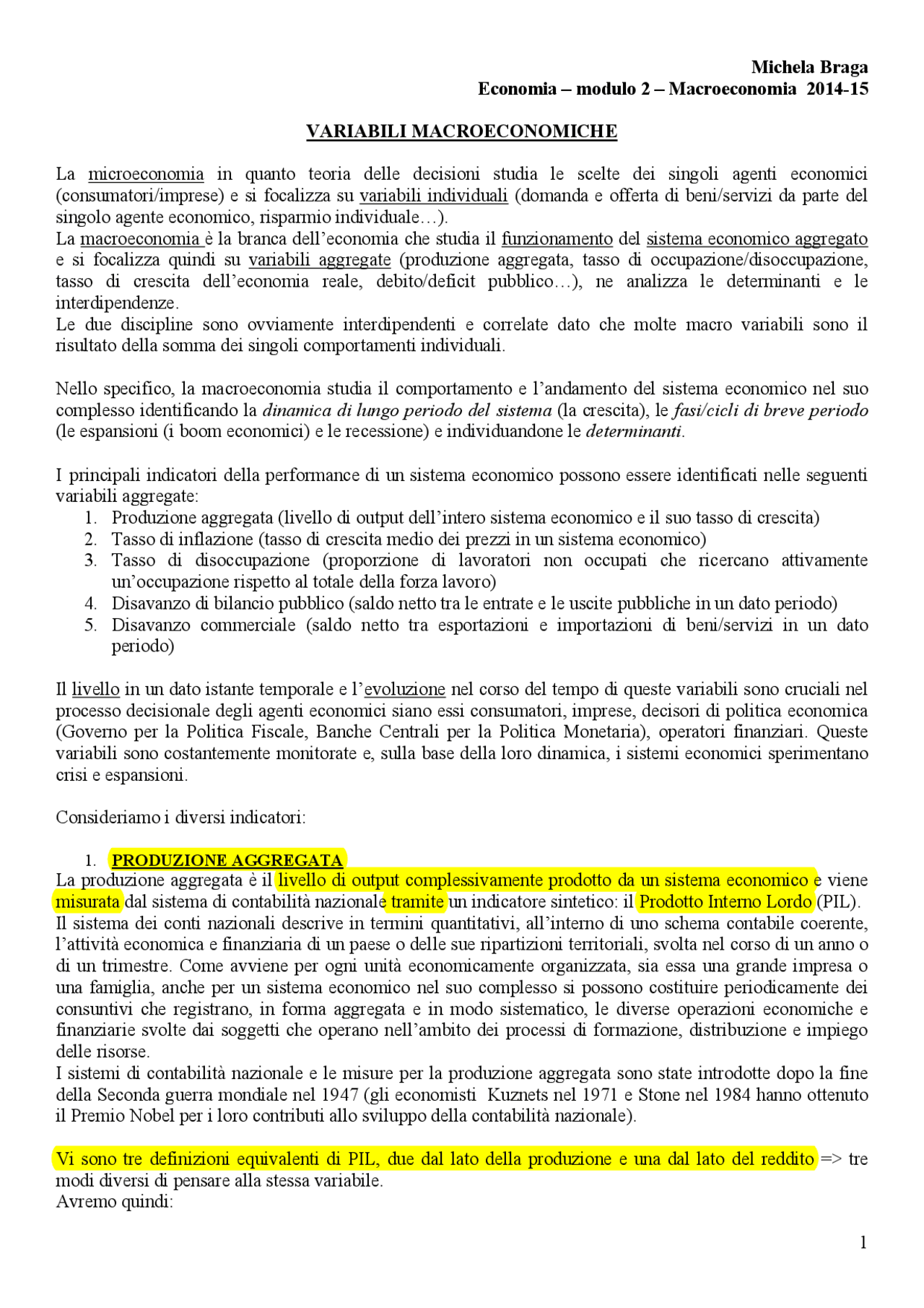 Macroeconomia Economia Modulo 2 Docsity