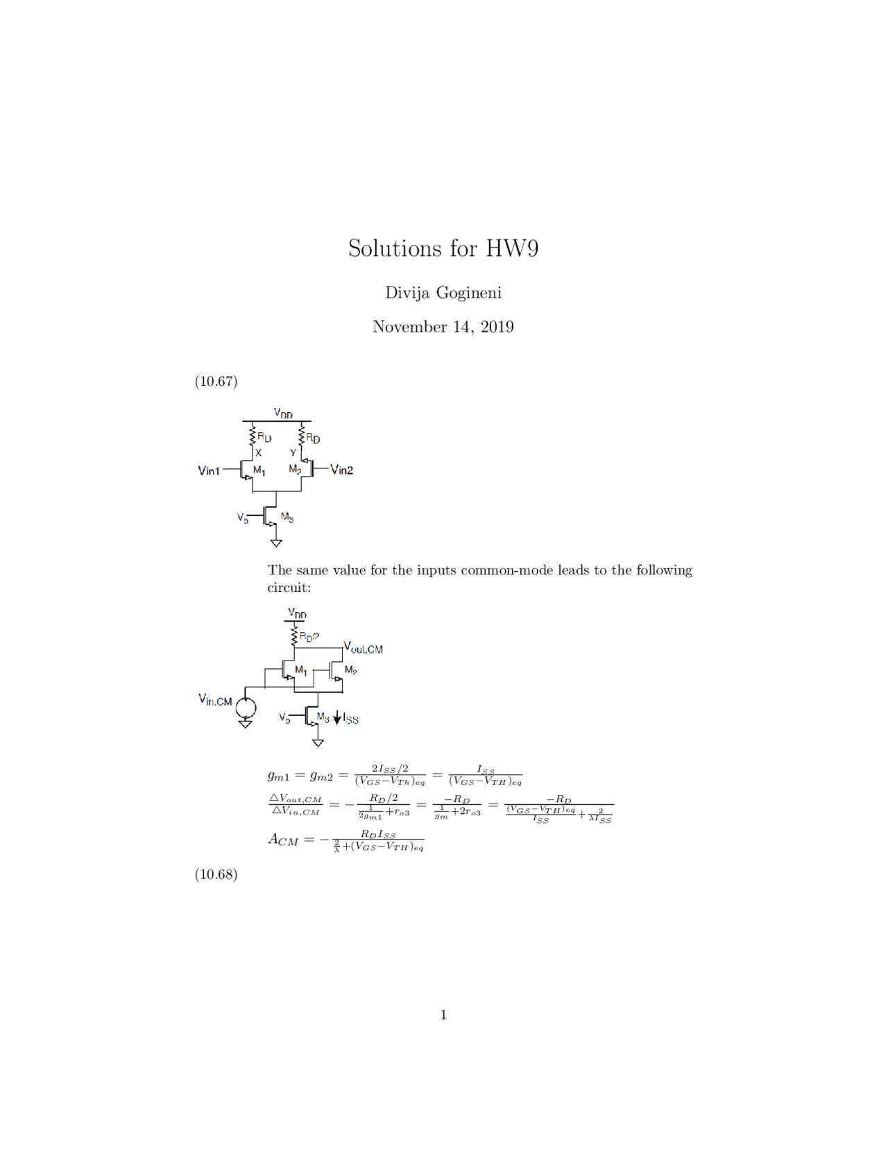 Microelectronics Homework and solutions - Docsity