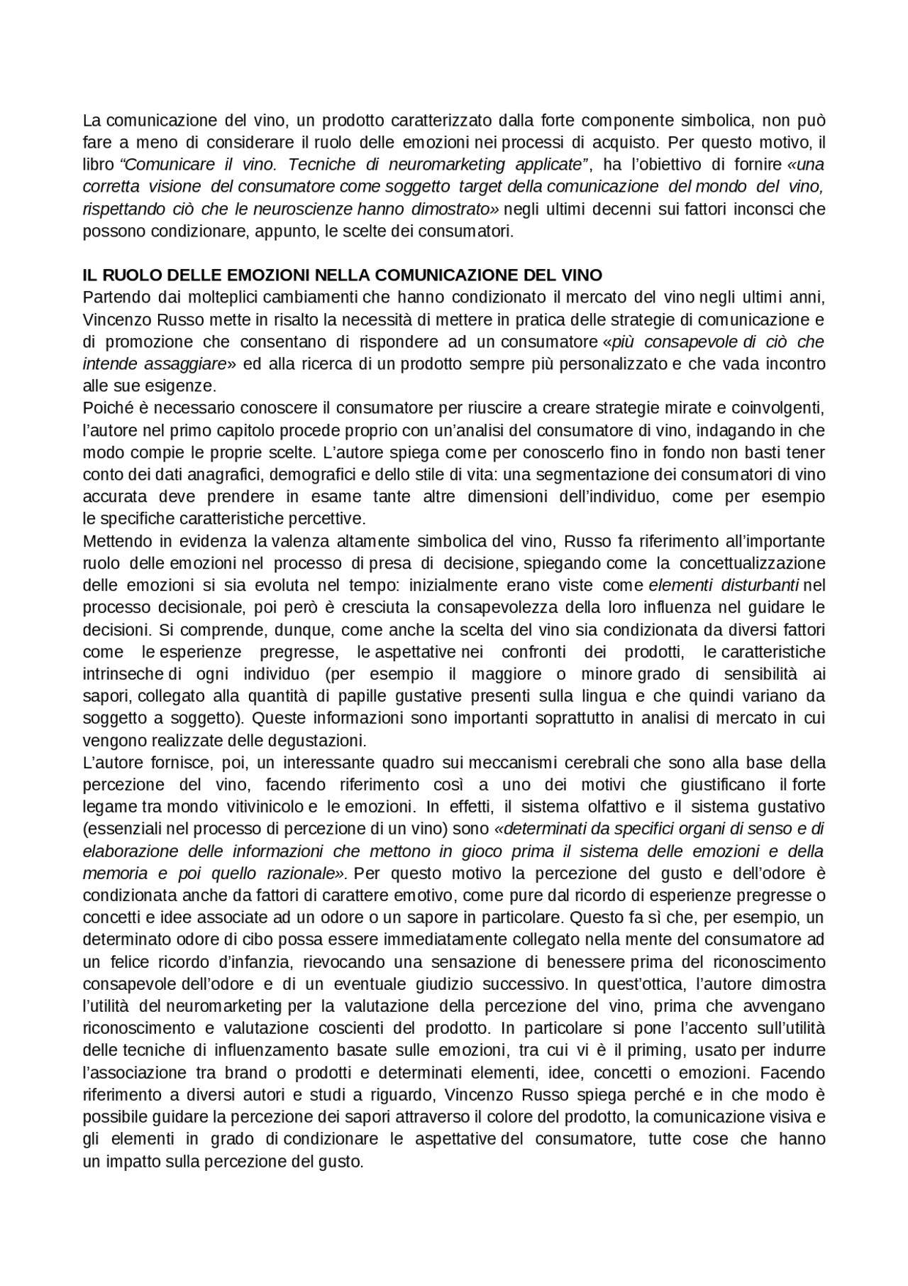 La Comunicazione Del Vino Docsity