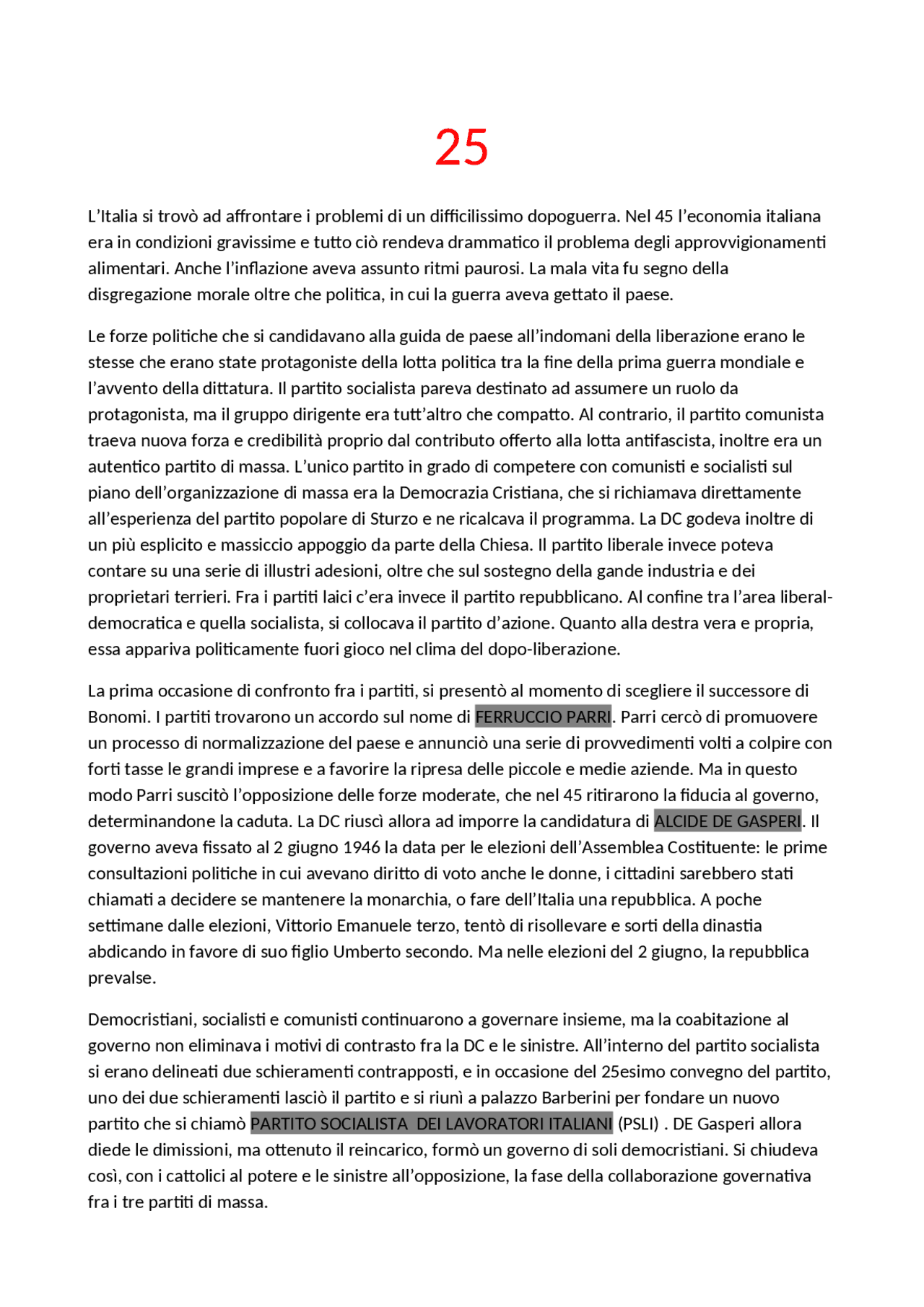 Storia Contemporanea Docsity