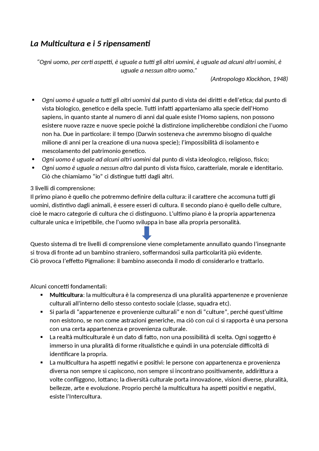 Appunti Pedagogia Interculturale Docsity