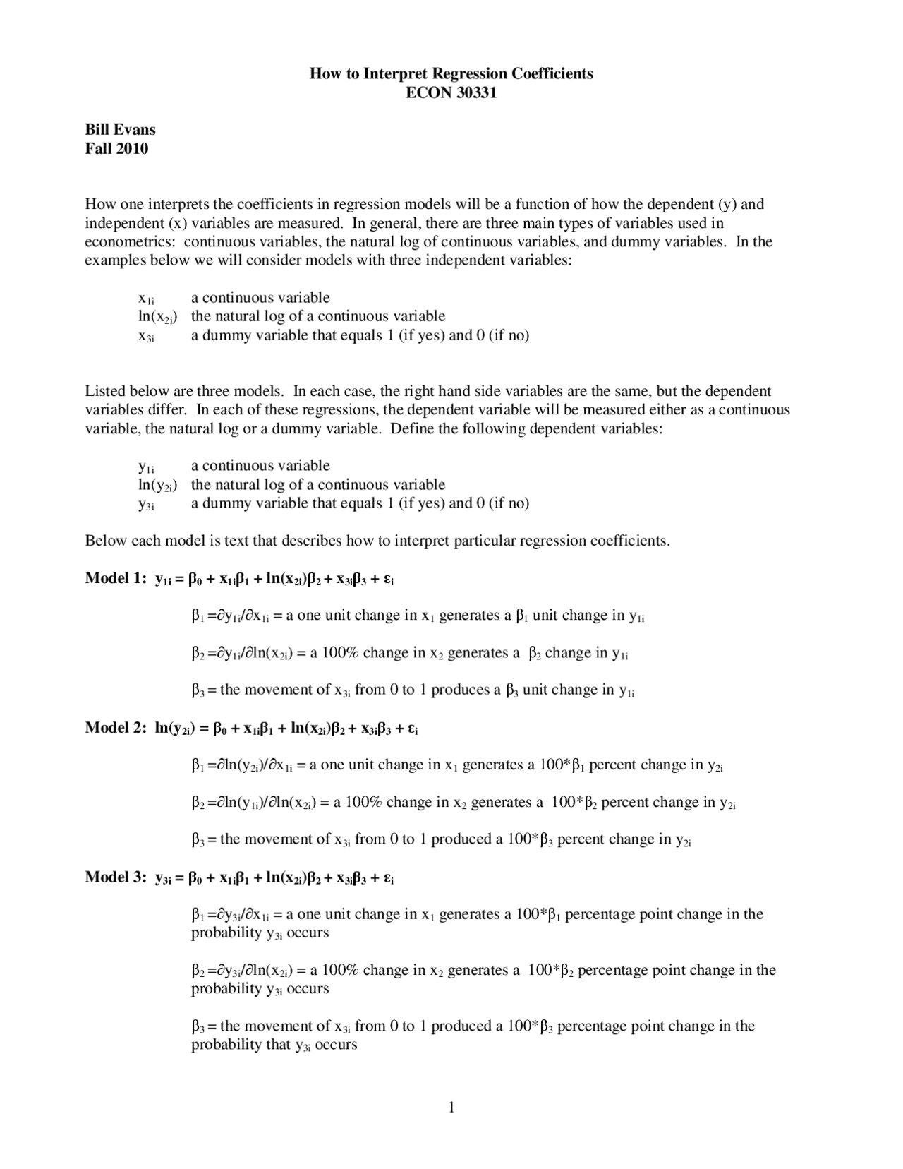Interpreting coefficients in STATA - Docsity Interpreting coefficients in STATA - Docsity