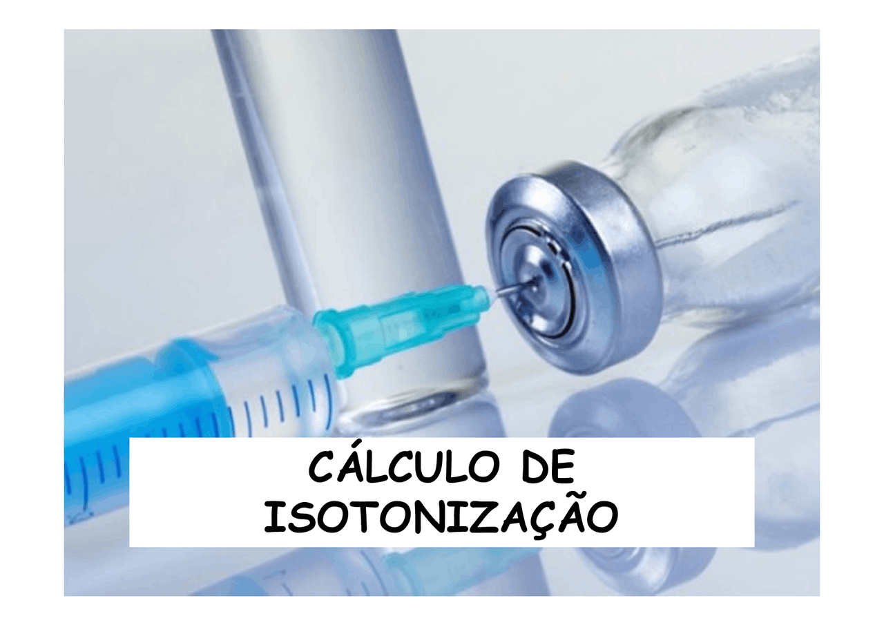 Cálculo de isotonizaçã - Docsity
