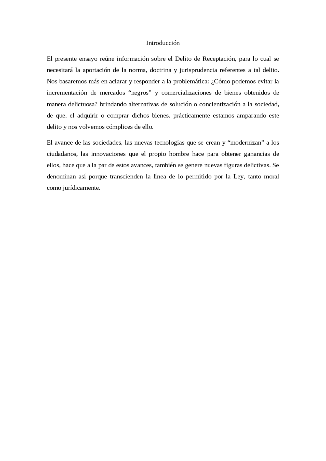 Delito de receptacion. (COIP) - Docsity