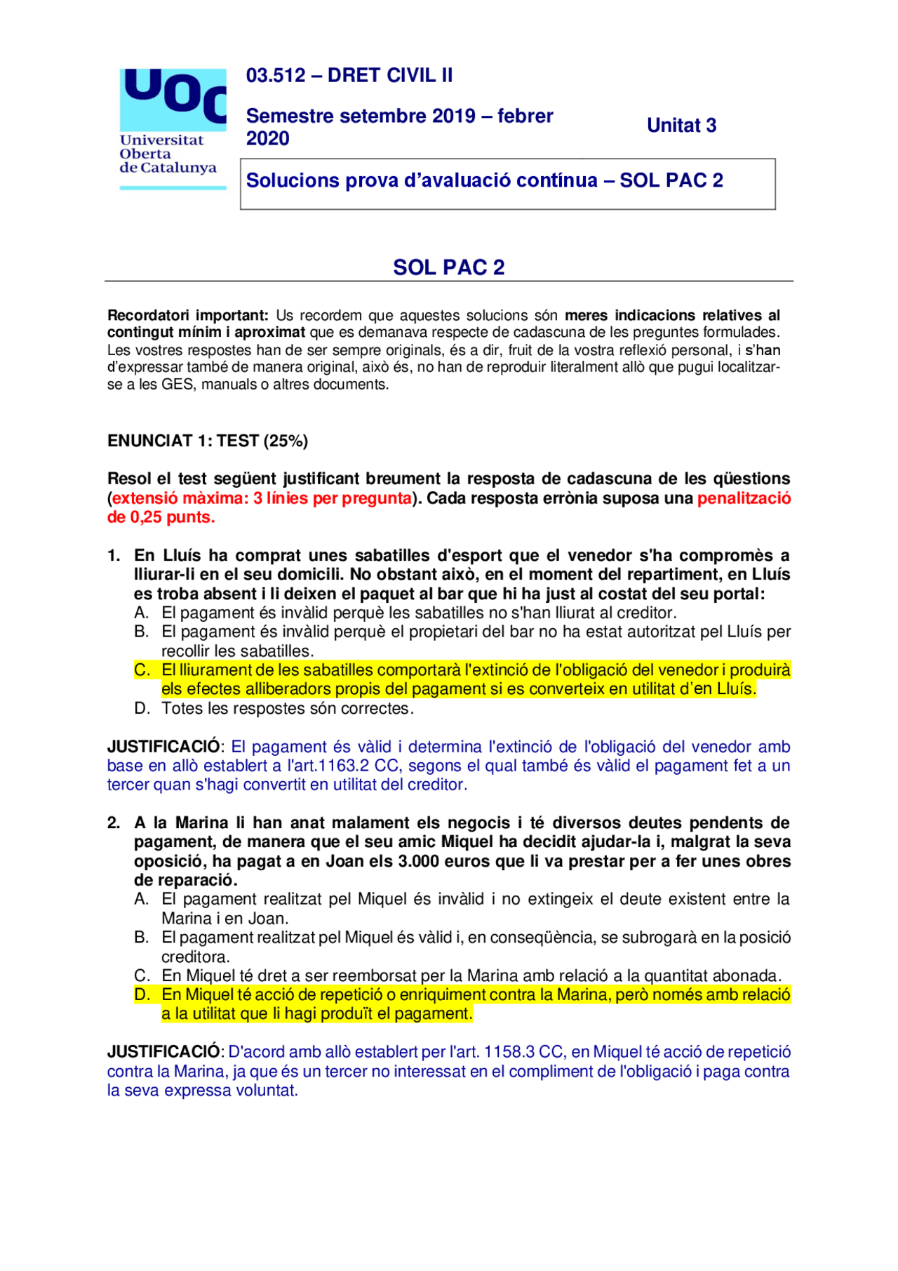 Dret Civil Ii Pac 2 Docsity