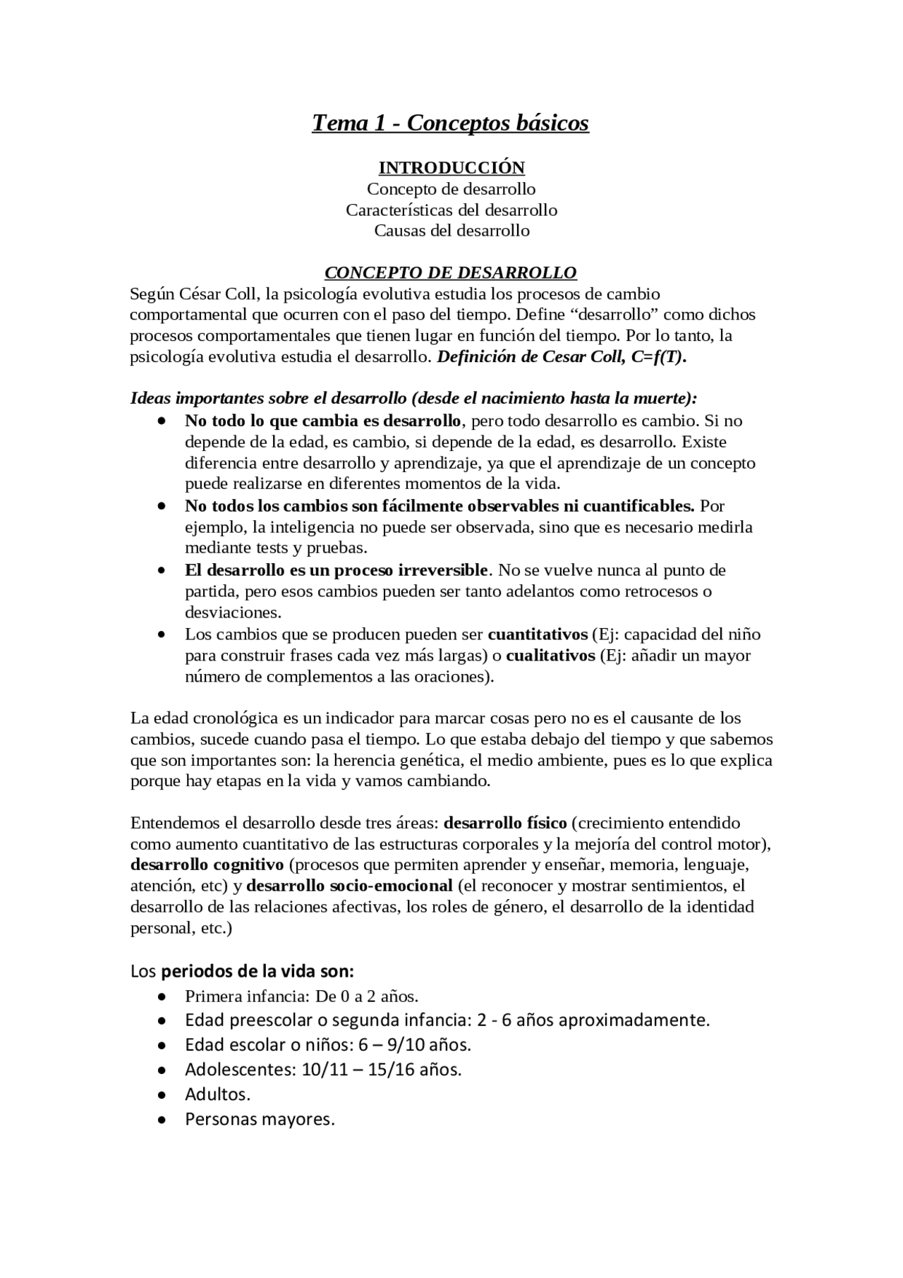 Tema 1 Evolutiva I De Psicología Docsity