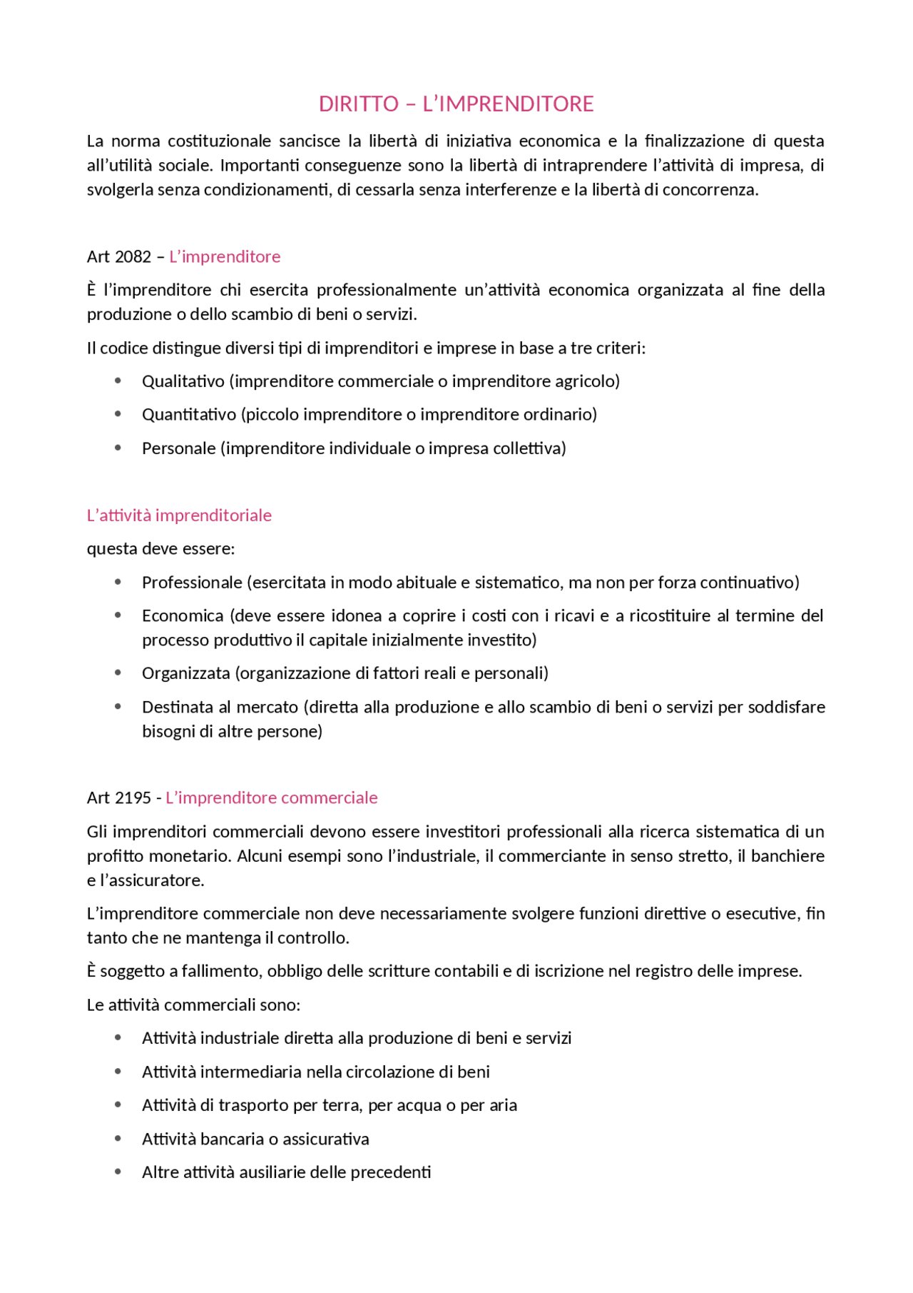 Imprenditore E Impresa Famigliare Docsity