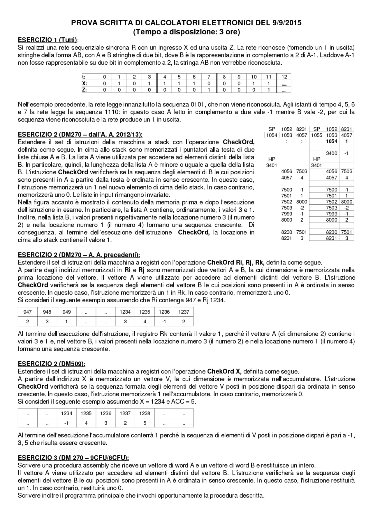 Prove Desame Reti Logiche E Calcolatori Docsity