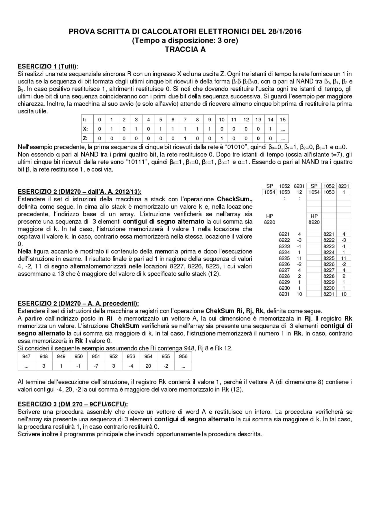 Prove Desame Reti Logiche E Calcolatori Docsity