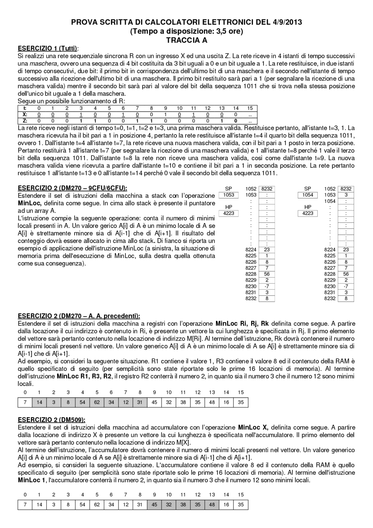 Prove Desame Reti Logiche E Calcolatori Docsity