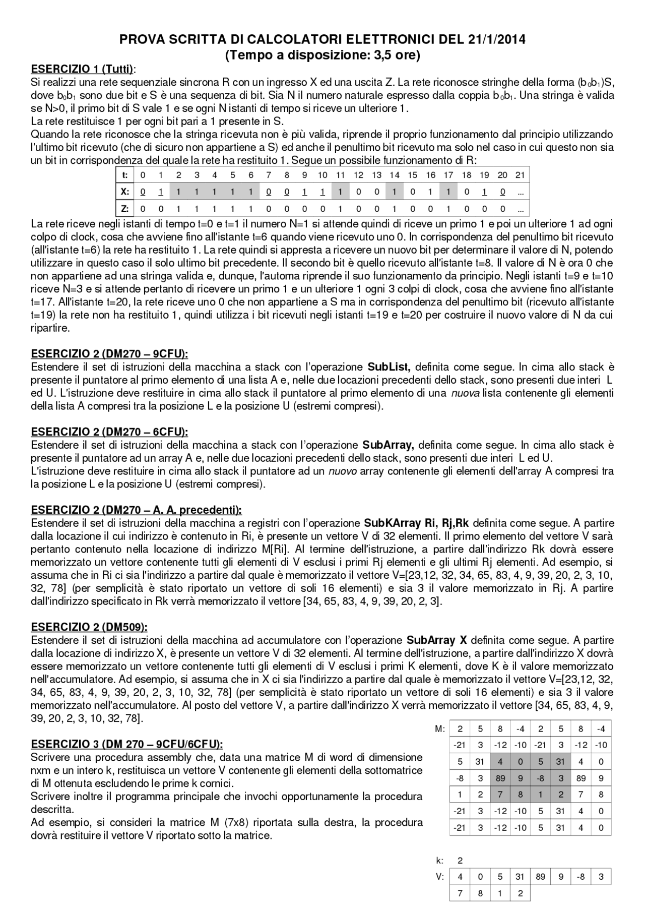 Prove Desame Reti Logiche E Calcolatori Docsity