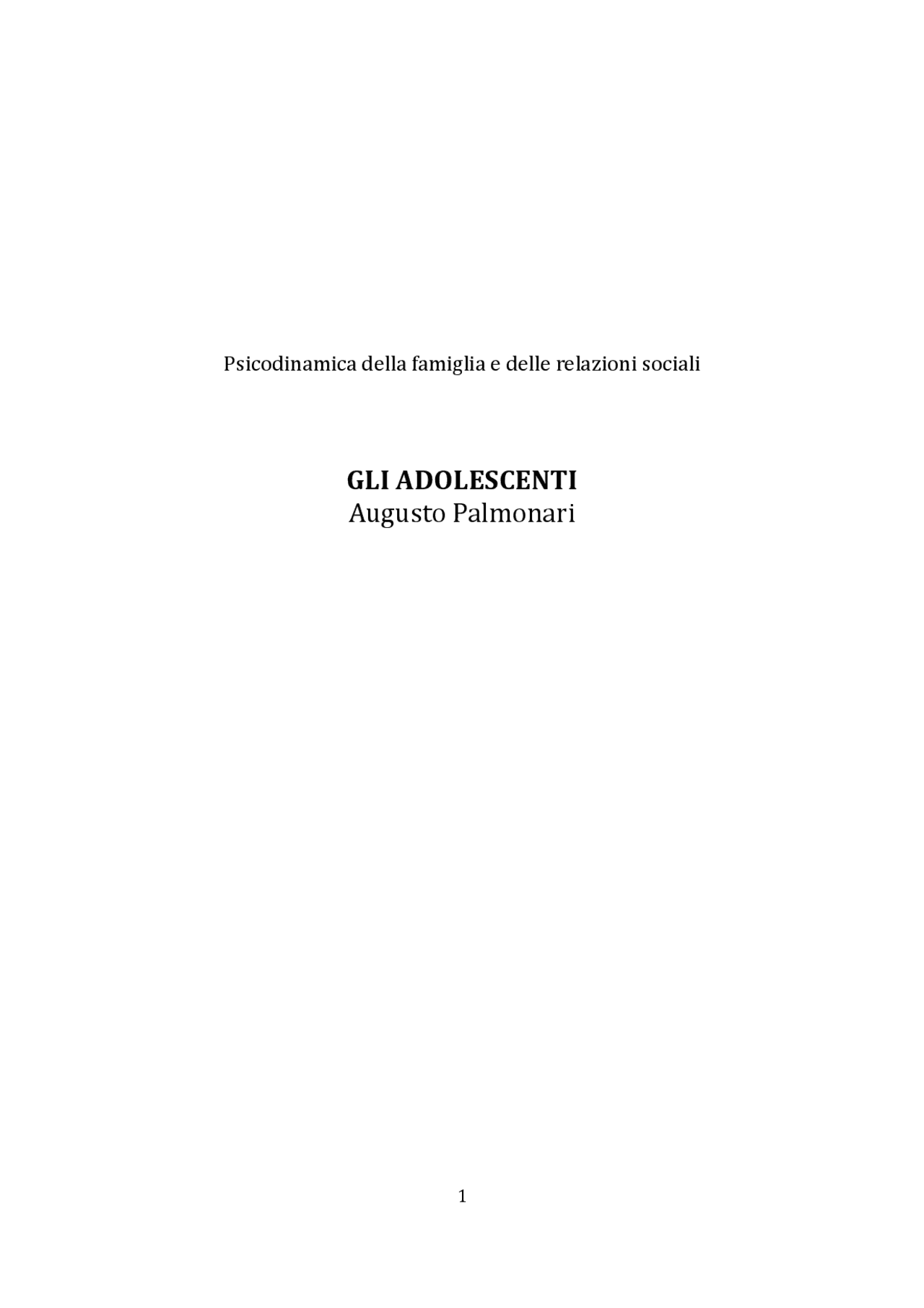 Gli Adolescenti Riassunto Docsity