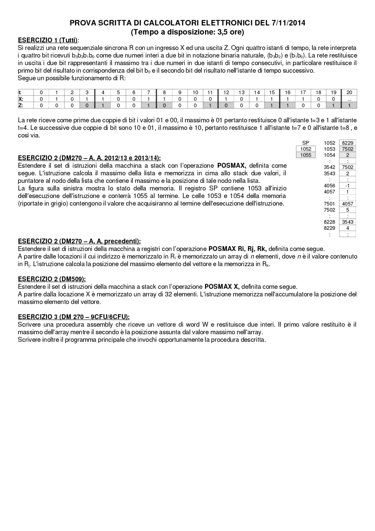 Prove Desame Reti Logiche E Calcolatori Docsity