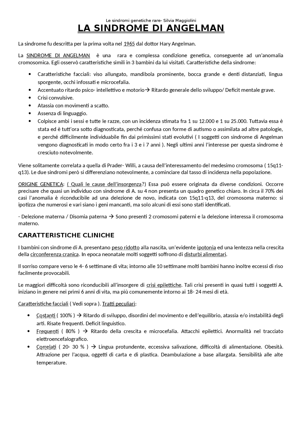 Le Sindromi Genetiche Rare Docsity