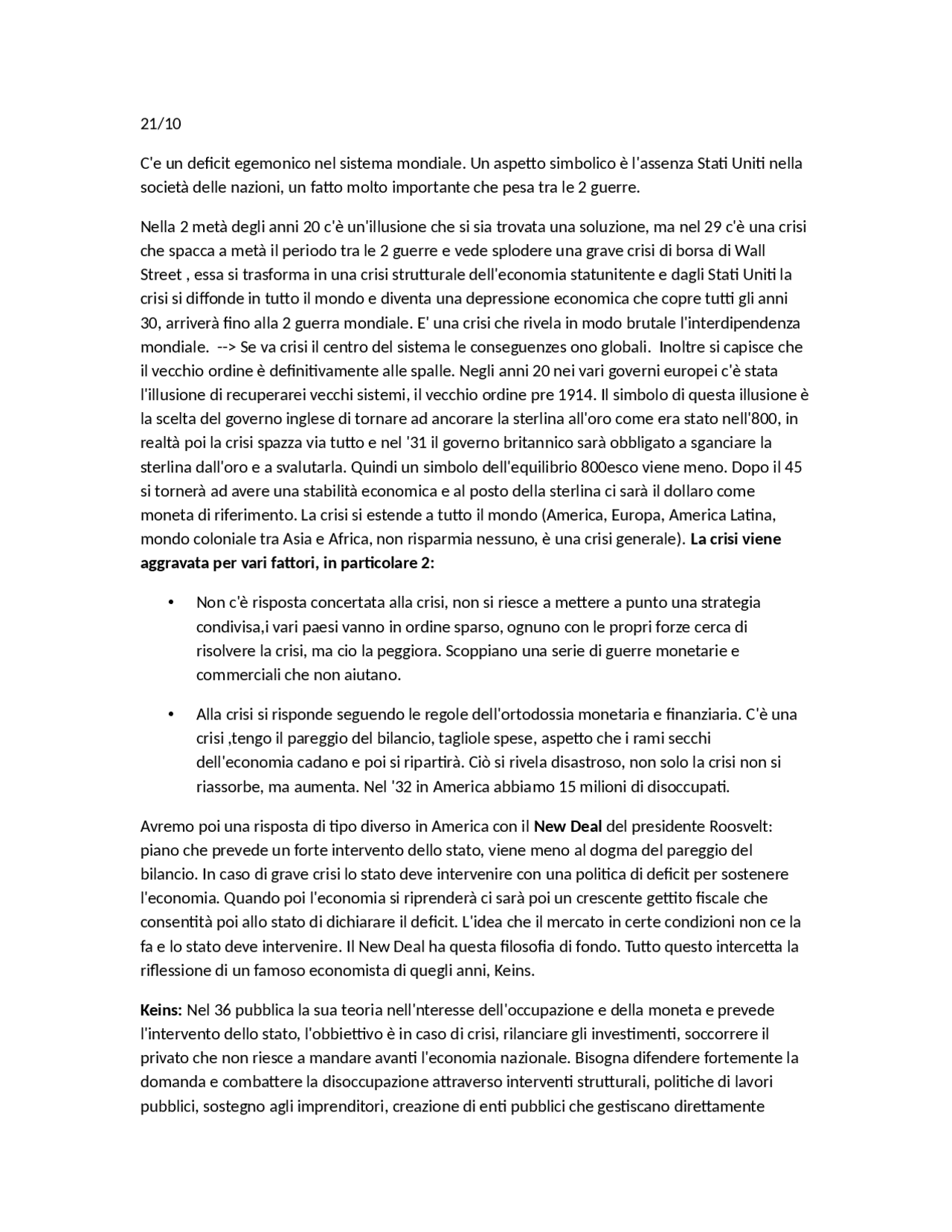 Storia Delle Relazioni Internazionali Docsity