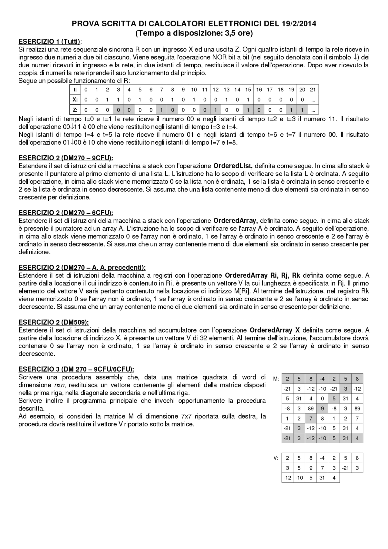 Prove Desame Reti Logiche E Calcolatori Docsity