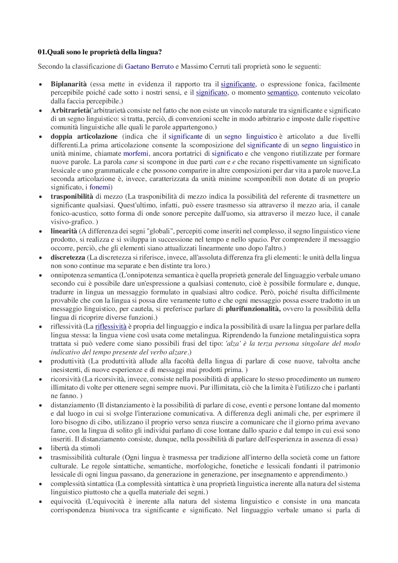 Domande Aperte Linguistica Generale Docsity
