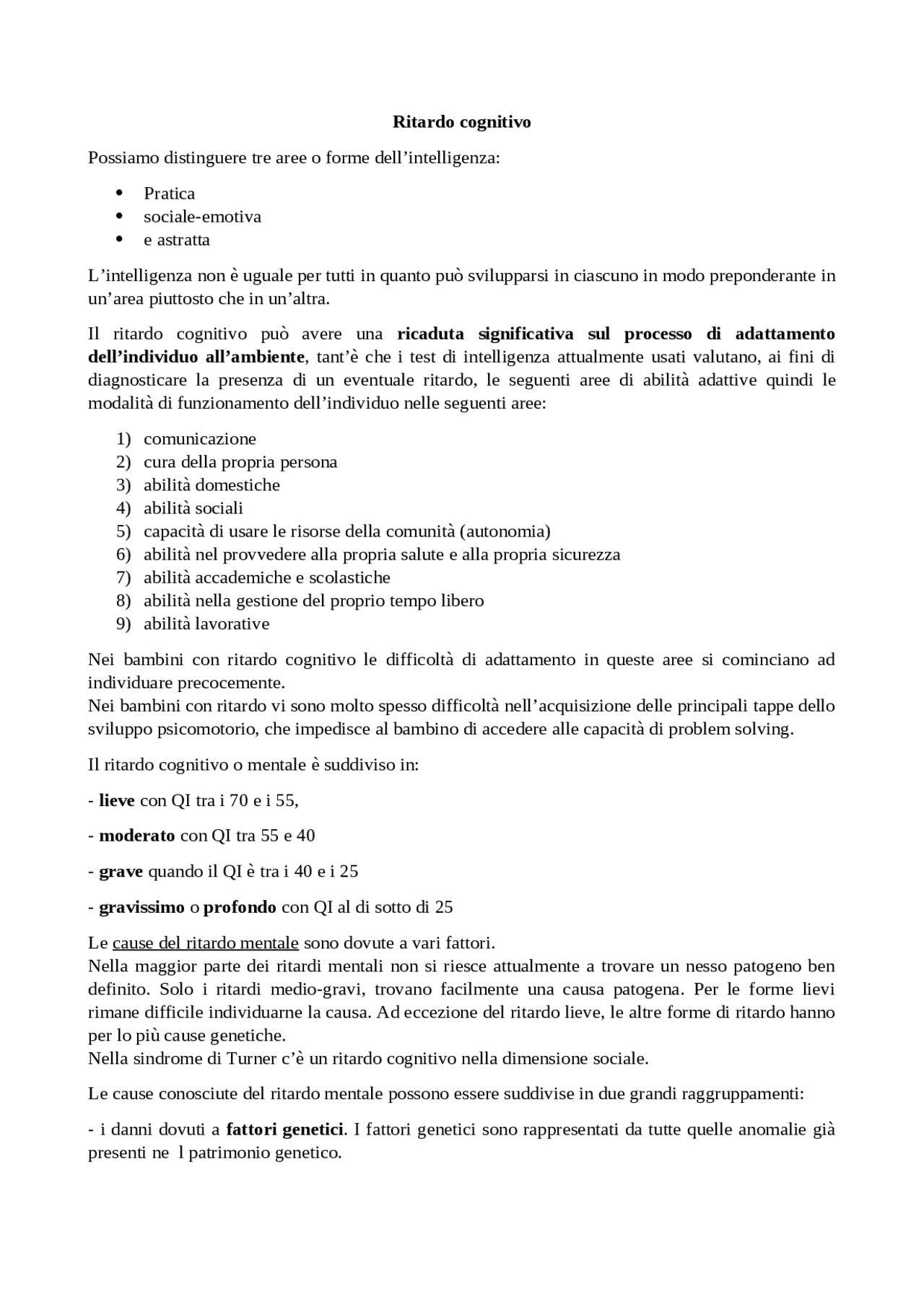 Appunti Cognitività Età Evolutiva Docsity