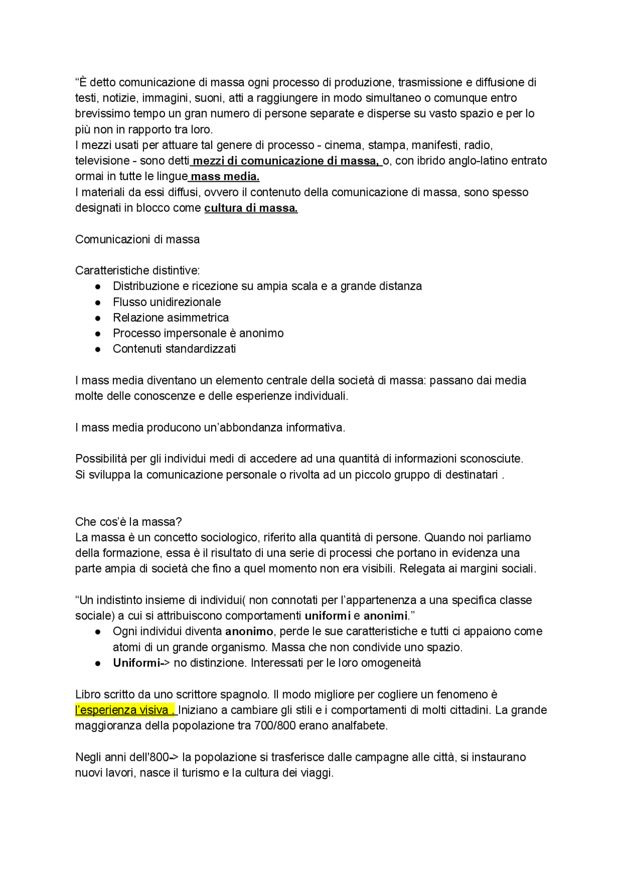 Appunti Slides Storia E Comunicazione Di Massa Docsity