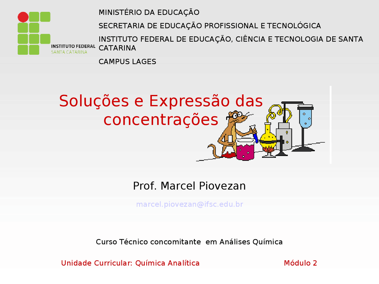 Soluções Química Analítica Slides Química Docsity