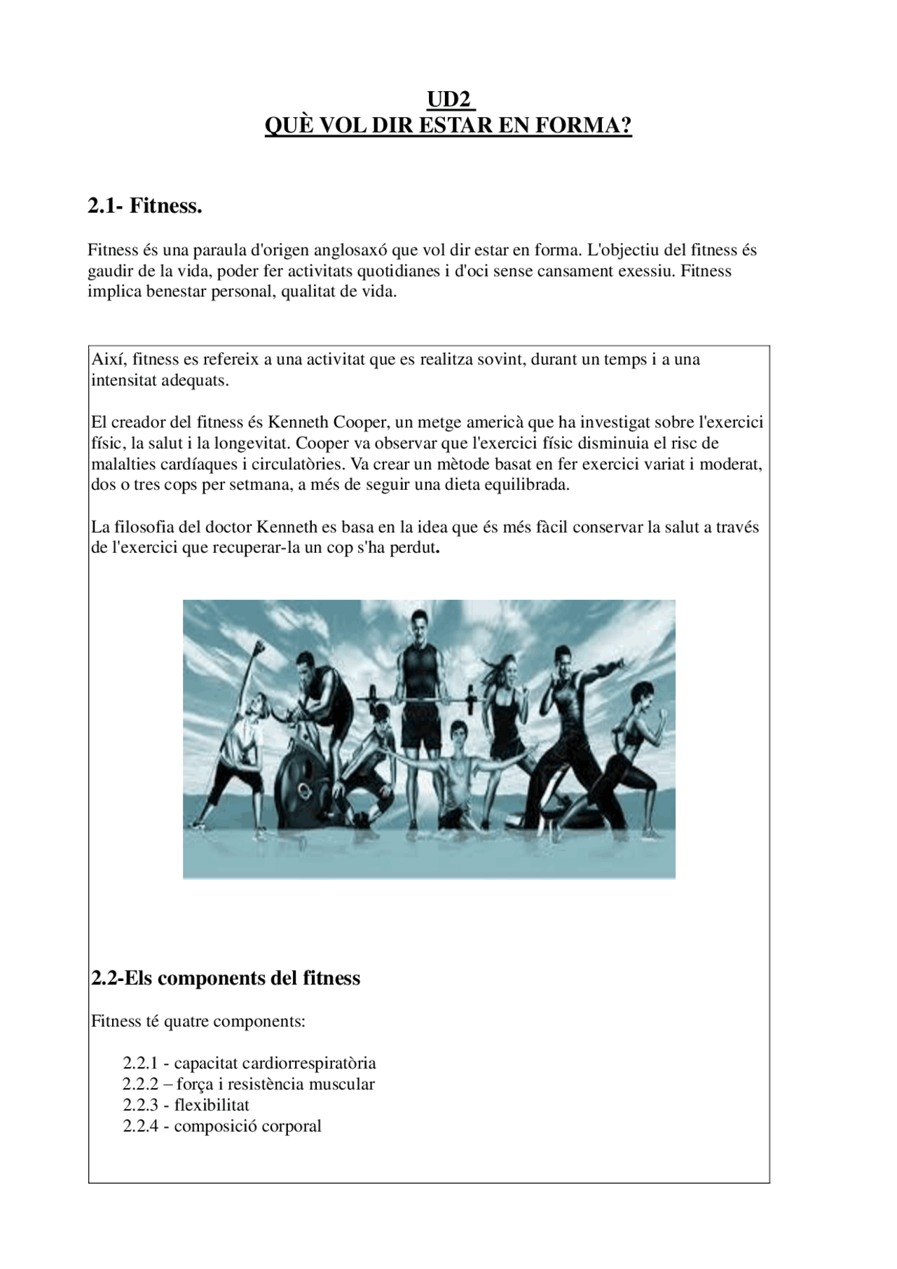 Que vol dir estar en forma? - Docsity