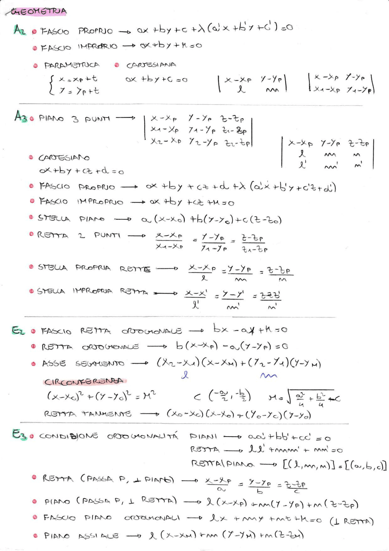 Esercizi Di Algebra Lineare E Geometria Analitica Docsity