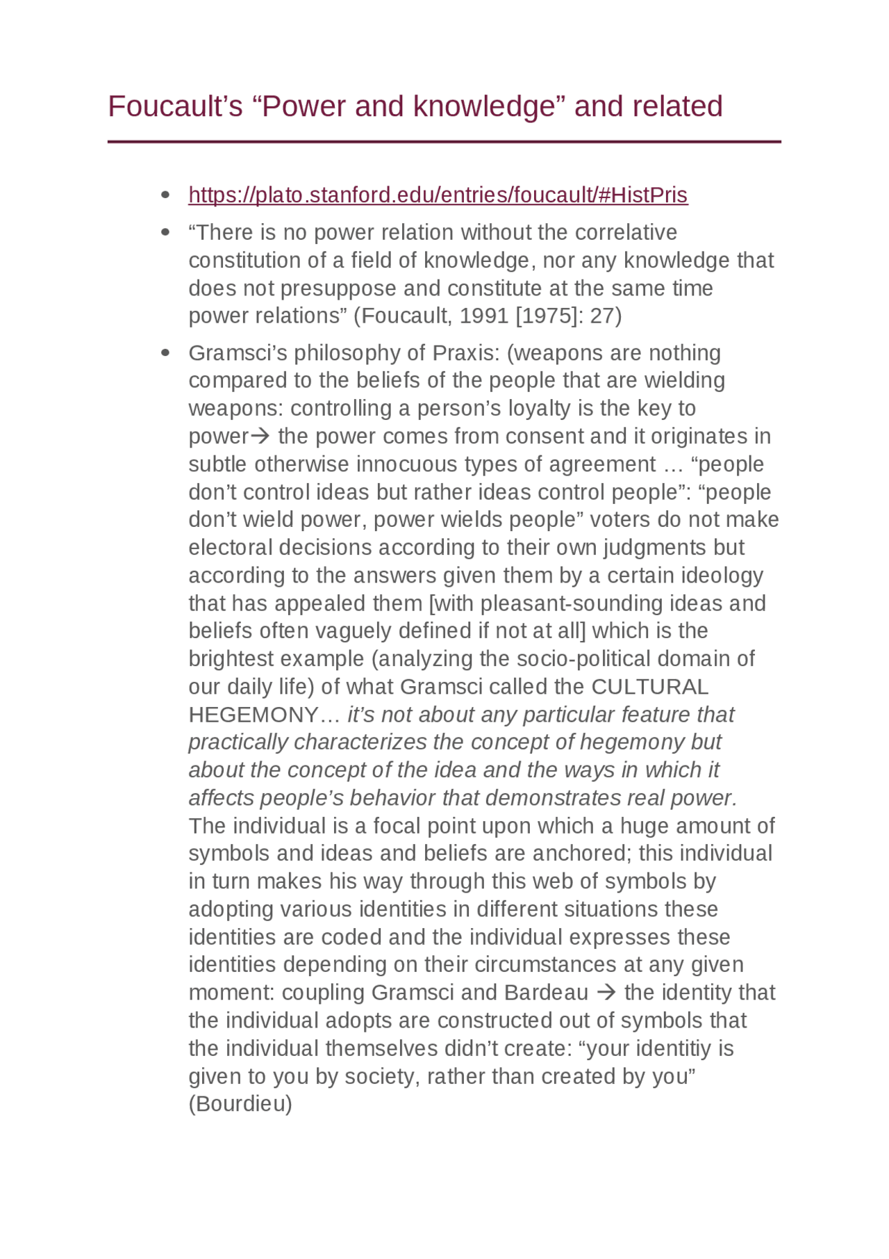 Appunti Su Foucault Andrelated Docsity