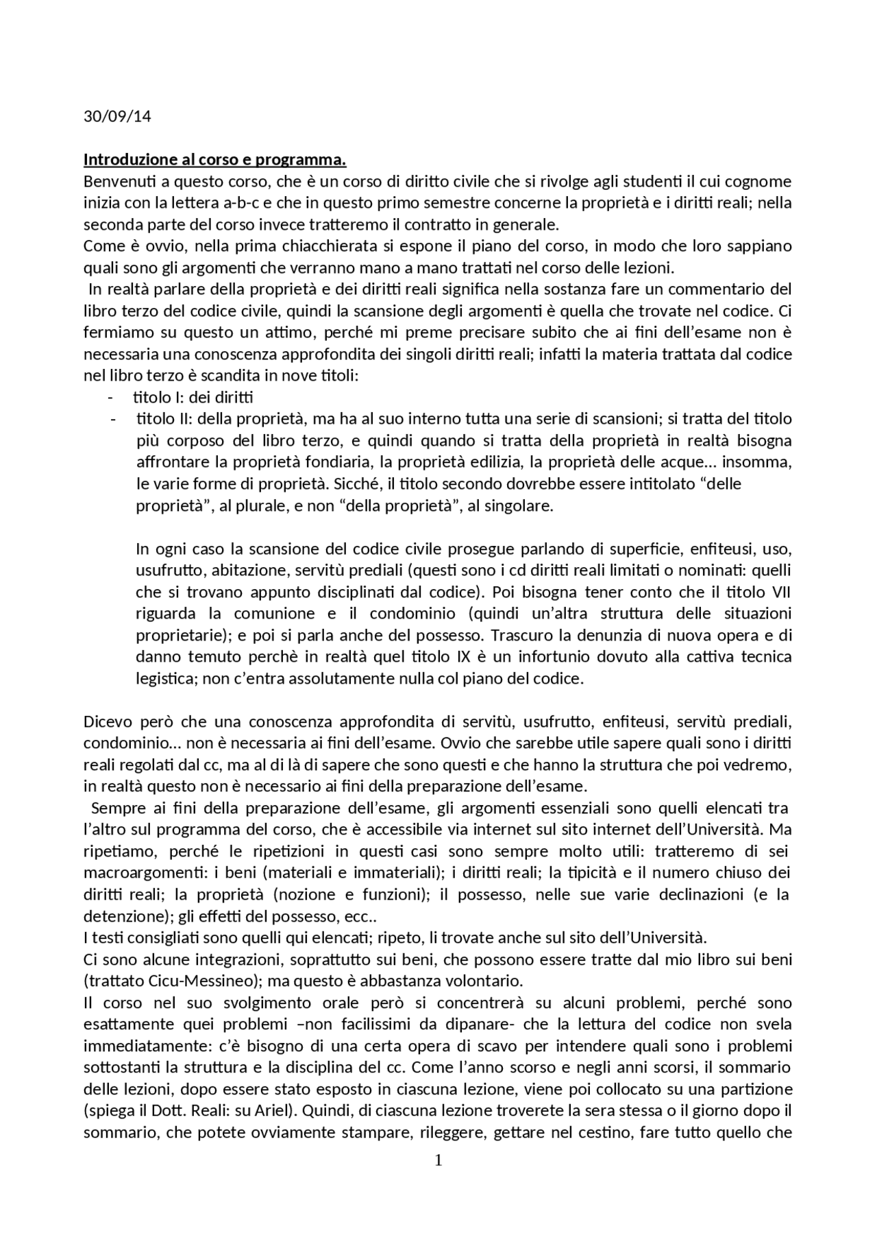 Sbobine Diritto Civile Docsity