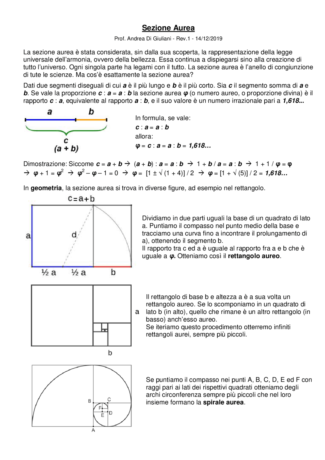 Sezione aurea - Regole e concetti fondamentali | Dispense di Matematica ...