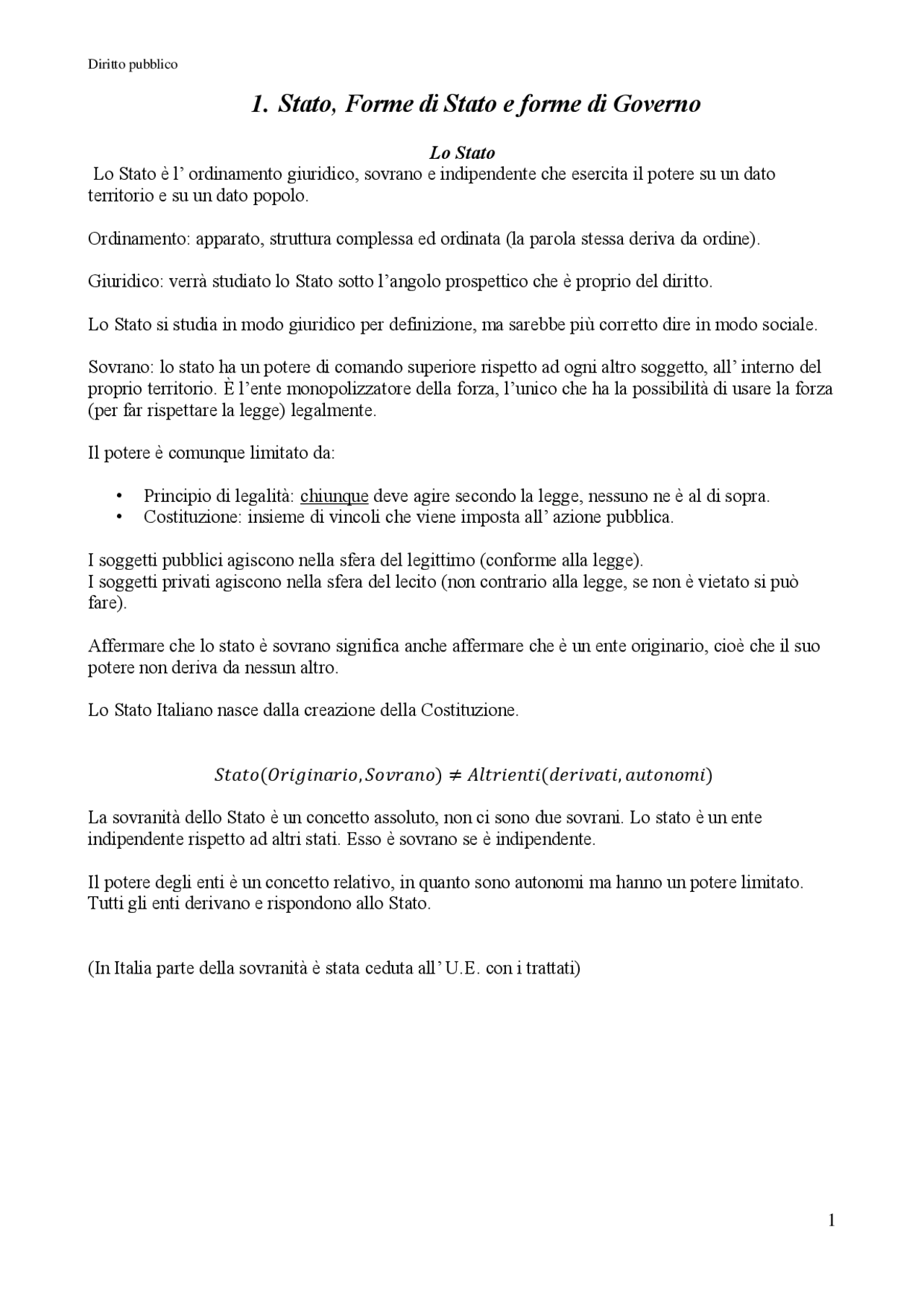 Appunti Di Diritto Pubblico Prof Pinardi Unimore Docsity