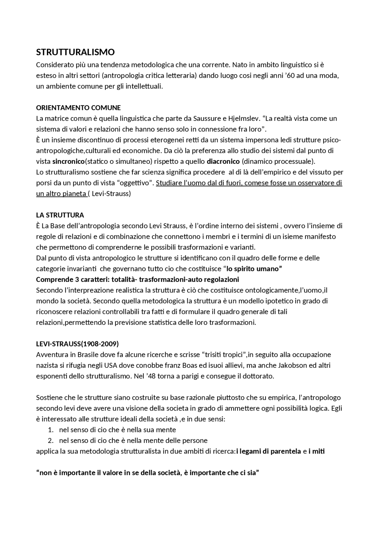 Definizione Di Strutturalismo Docsity