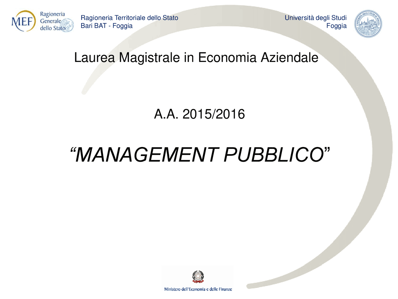 Slide Di Management Pubblico Slide Di Management Pubblico Docsity