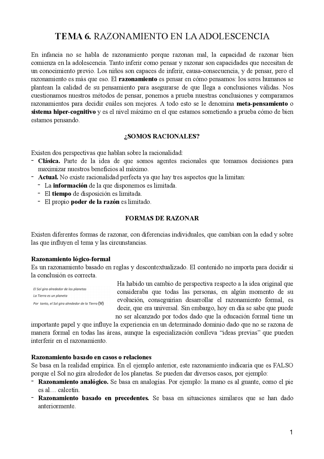 Desarrollo Cognitivo T6 Docsity