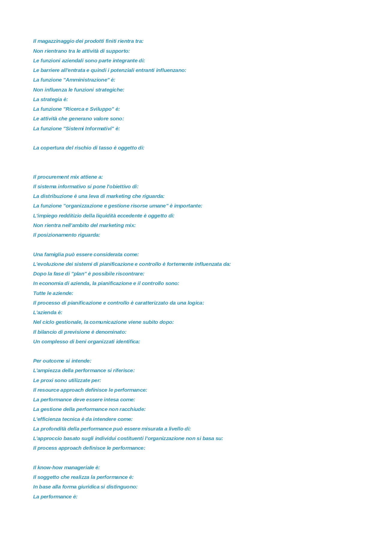Test Programmazione E Controllo Docsity